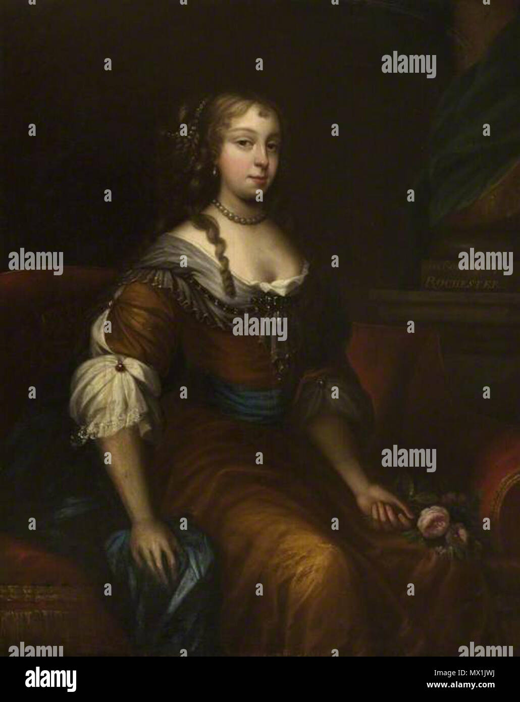 . English: Portrait of Elizabeth Malet, Lady Rochester. Three quarter ...