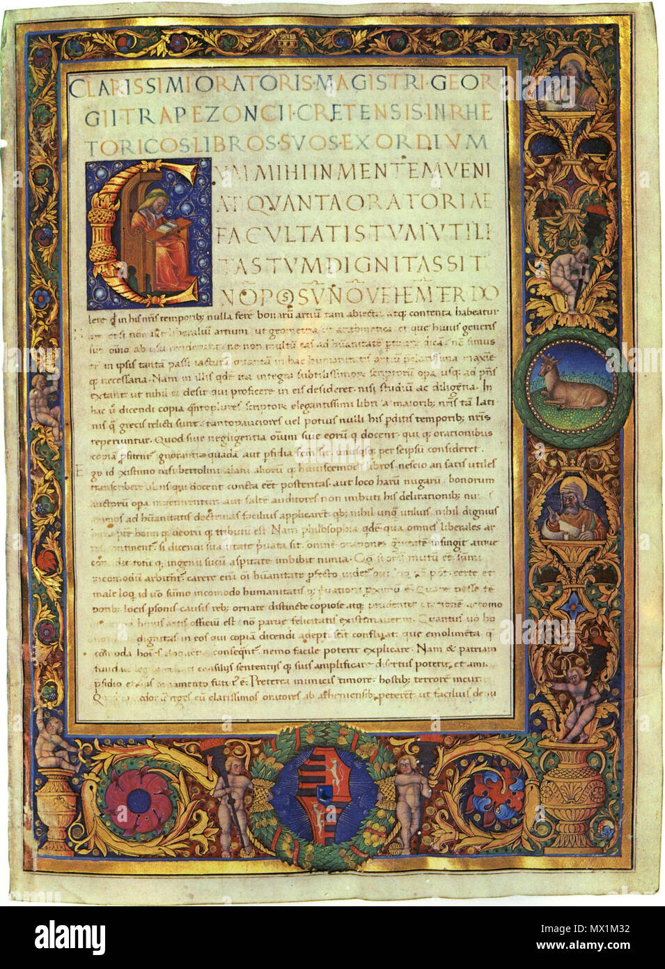 . English: George of Trebizond, Rhetoric, in a 15th century manuscript ...