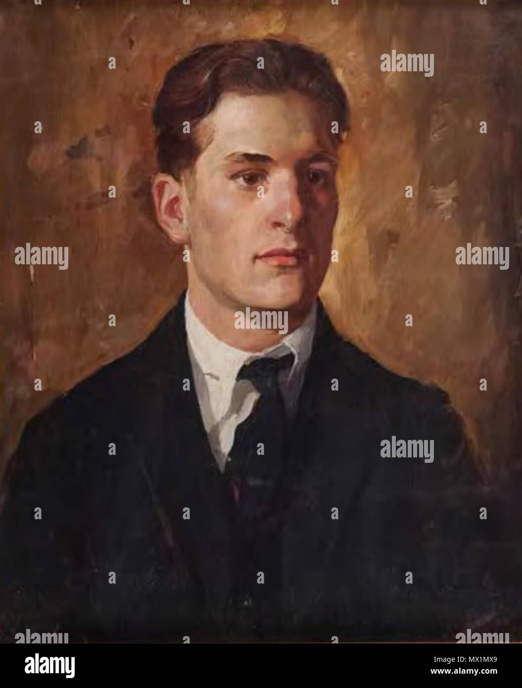 . English: Portrait of a Young Man. This painting by Wilbur G. Adam is ...