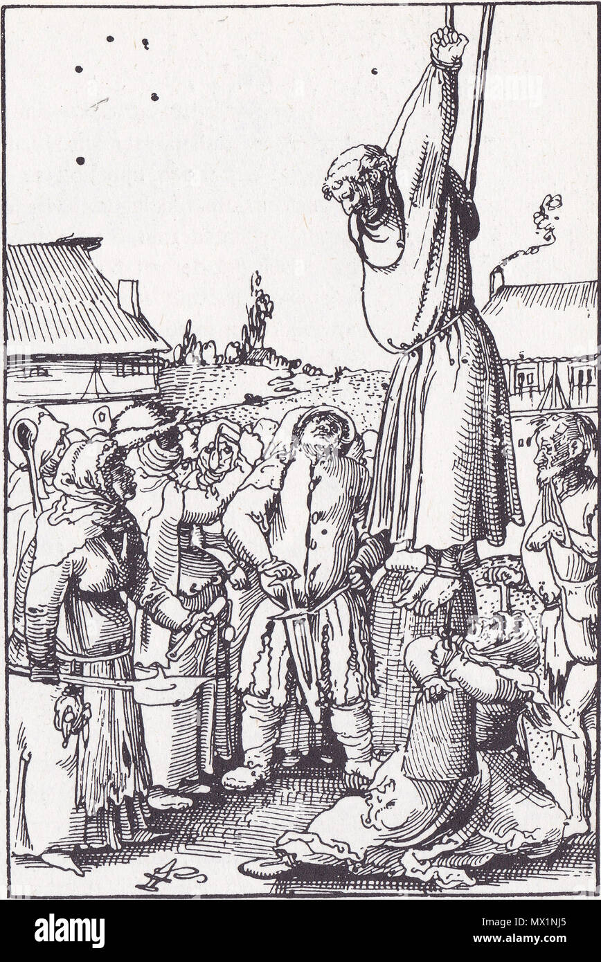 . English: Hanging of an indulgence seller. 16th century. Unknown 266 ...