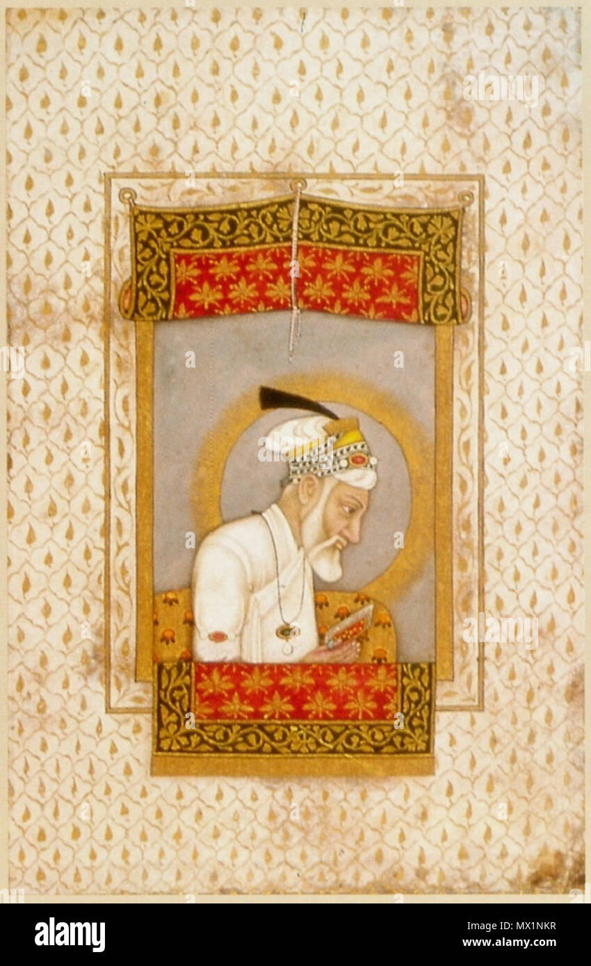 . English: Aurangzeb in his old age. ca. 1700, British Library, London ...