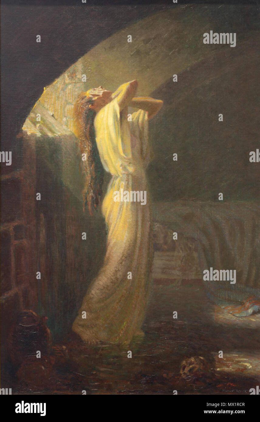 395 Marcel Roux - Le Désespoir, huile sur toile (1905 Stock Photo - Alamy