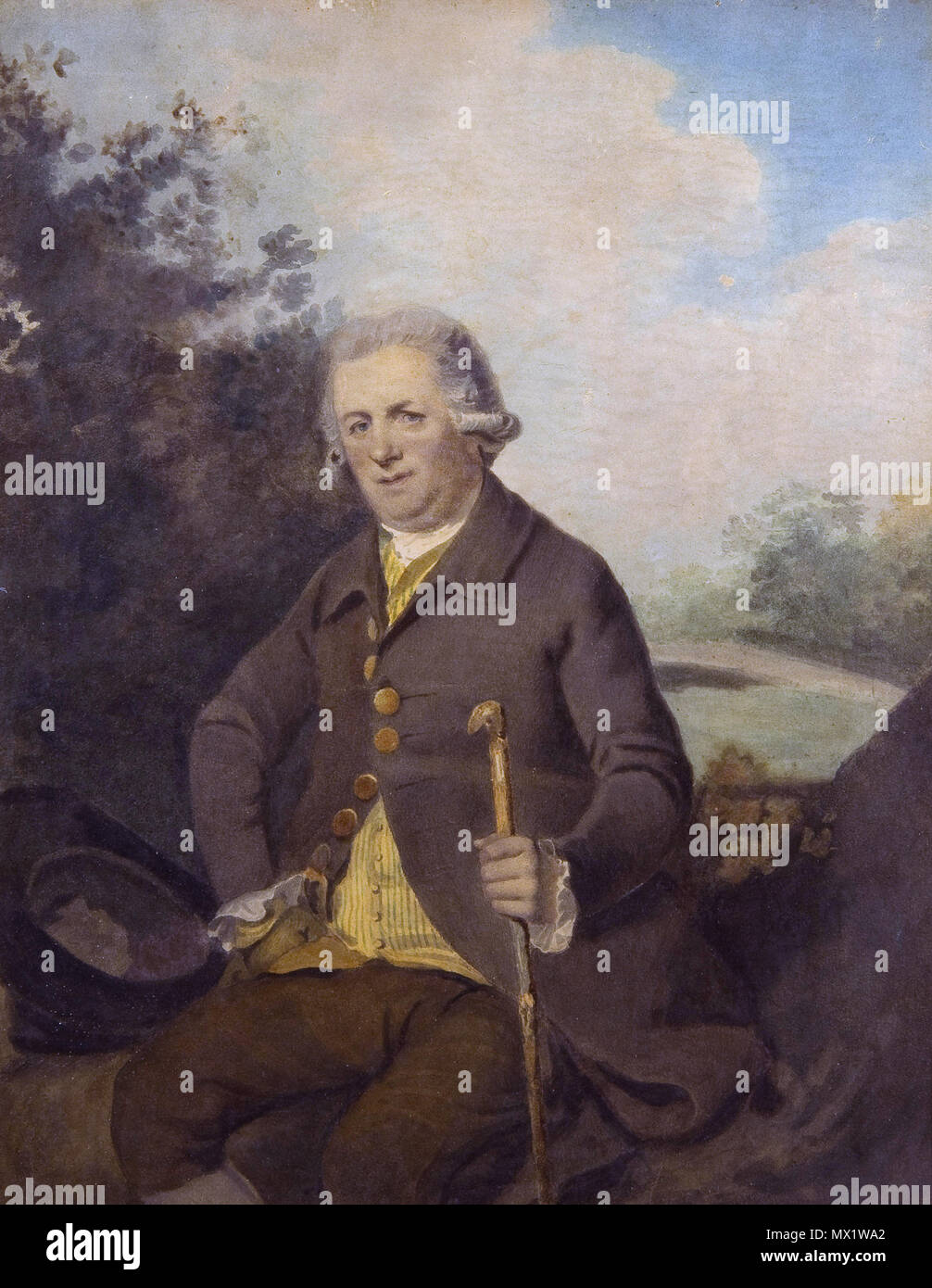 English: Horatio Walpole, Earl of Orford (1723-1809) watercolour and ...