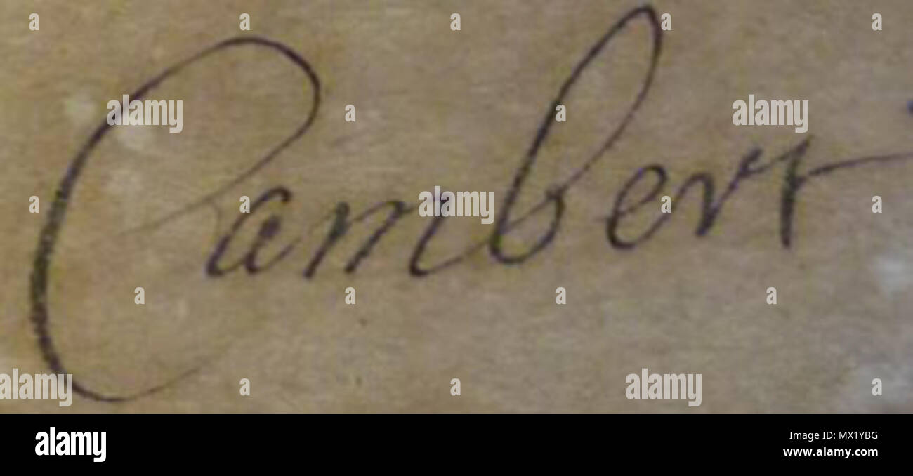 . Français : Signature de Robert Cambert en 1673. 1673. Robert Cambert ...