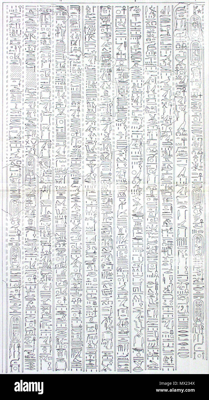 . Great Hymn to Aten . drawing of Egyptian inscription from XIV BC ...