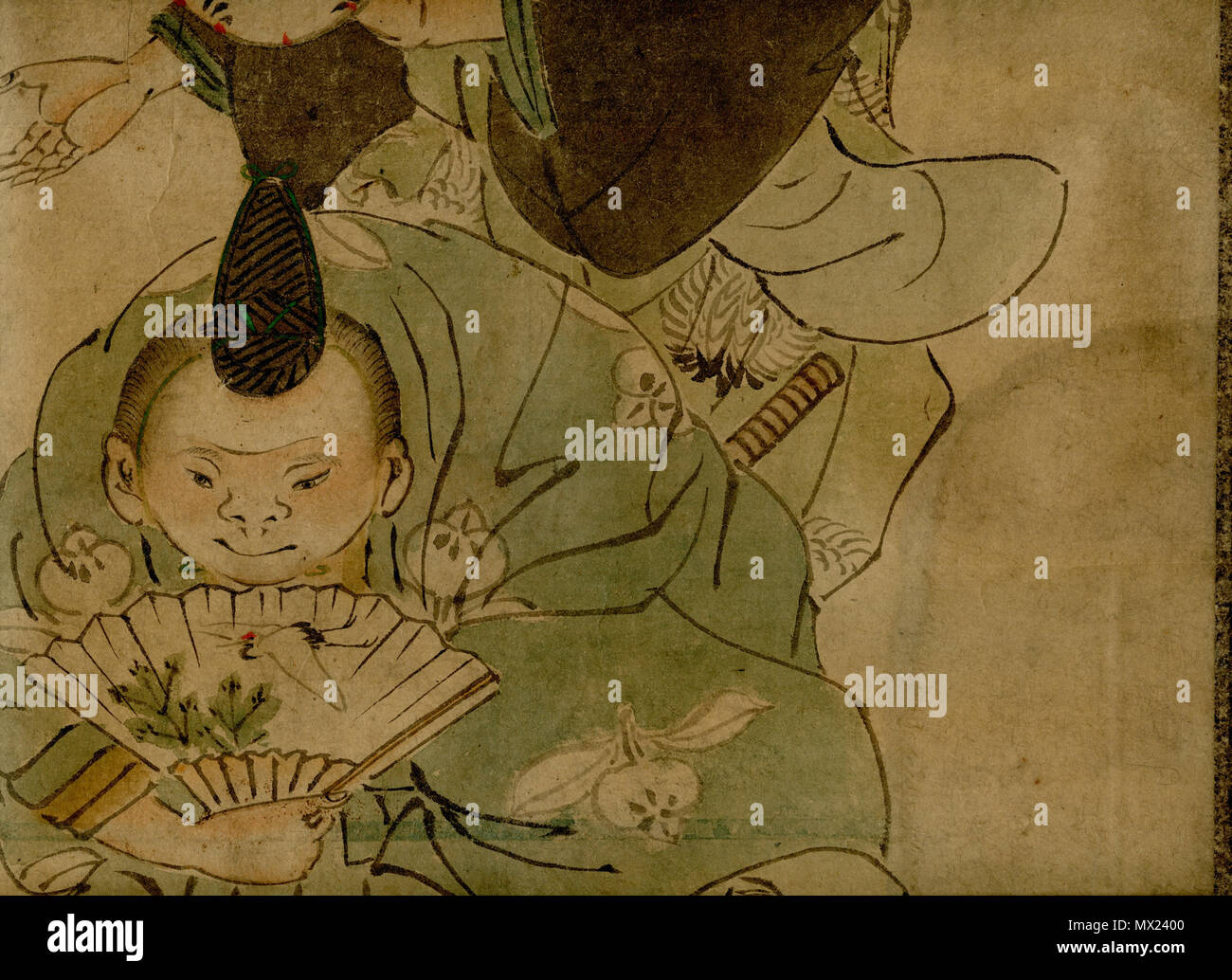 . English: Scroll-mounted painting depicting a traditional Japanese 2 ...