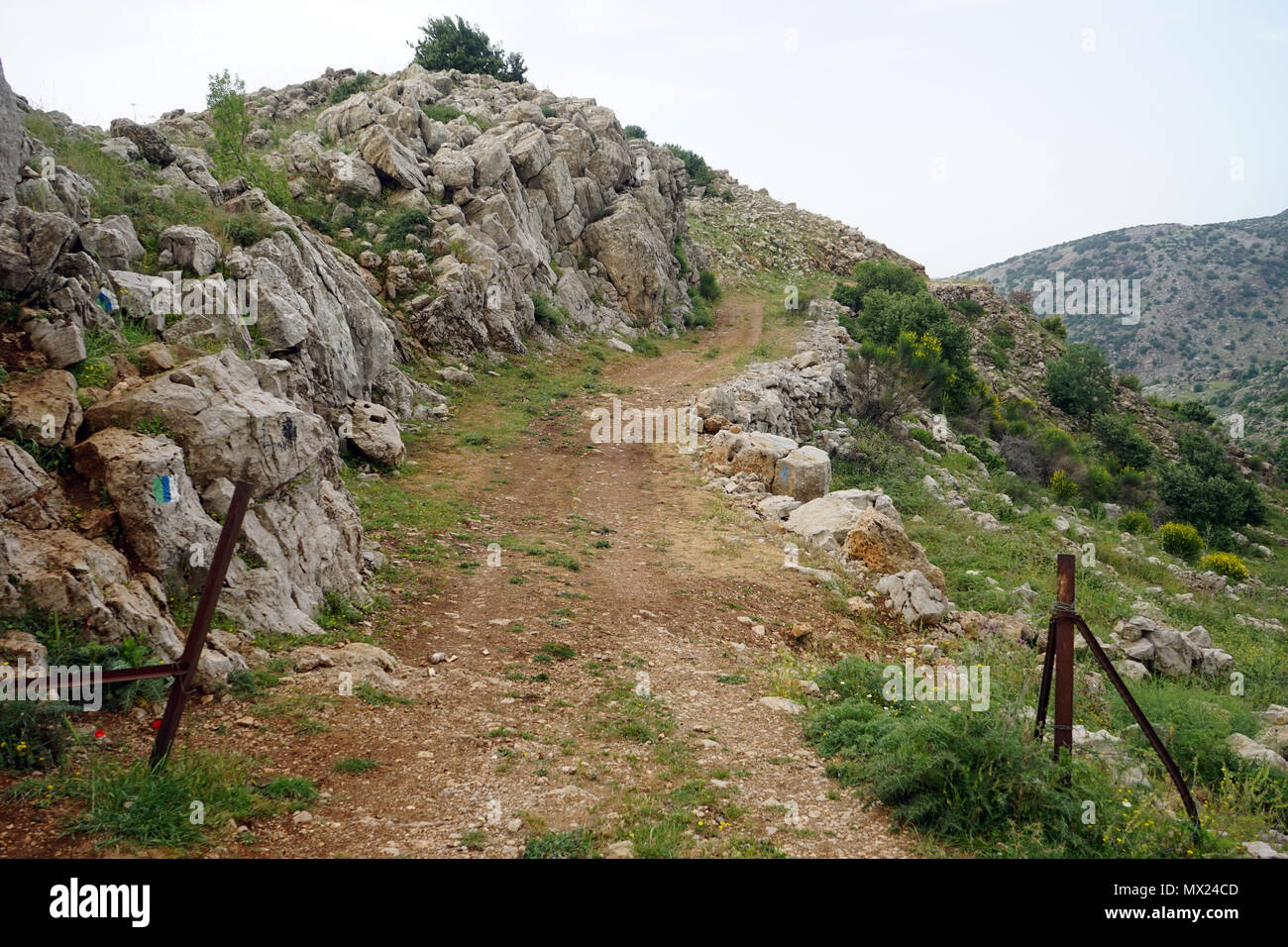 Dirt road on the Hermon mount in Golan Heights in Israel Stock Photo ...