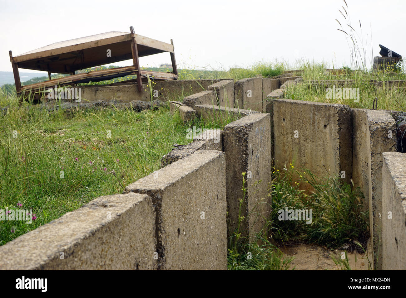 Cement trench on the hill in Israel Stock Photo - Alamy