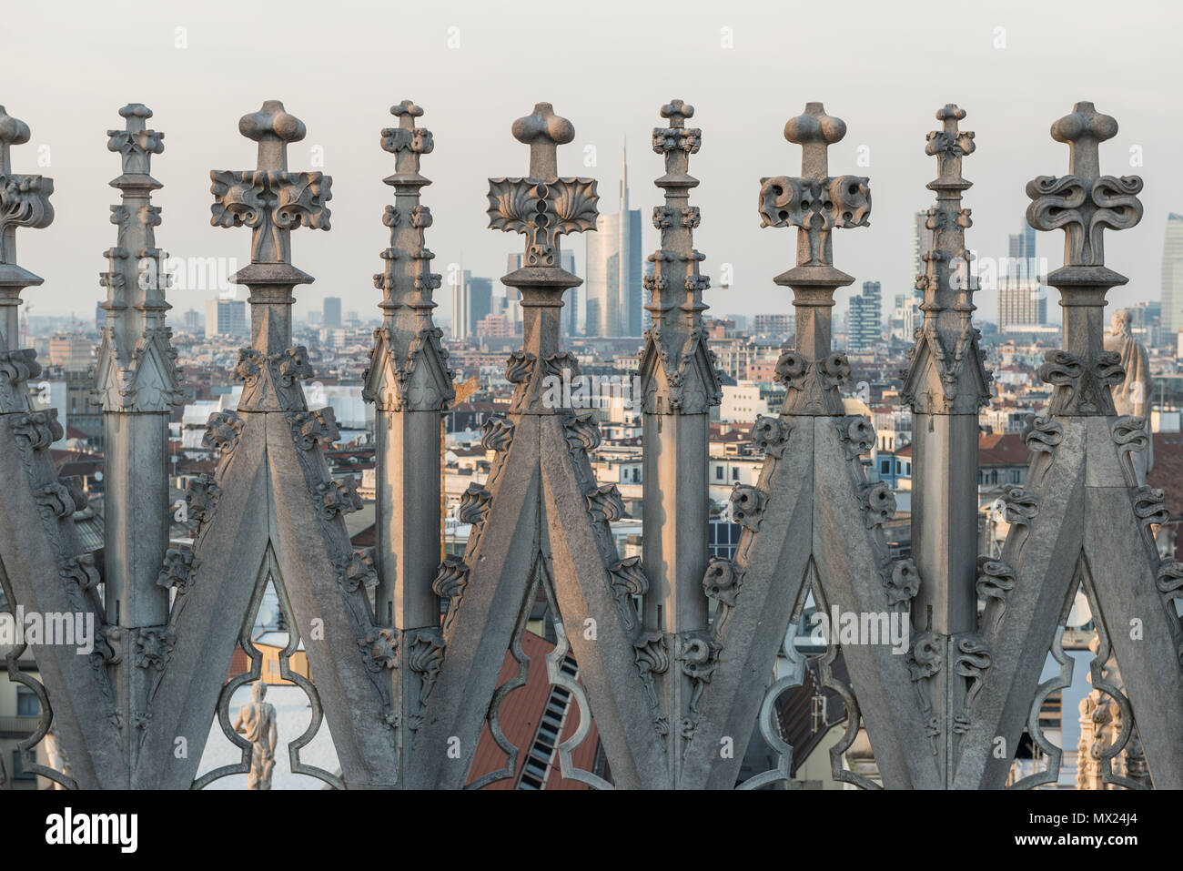 Milan cathedral roof hi-res stock photography and images - Alamy