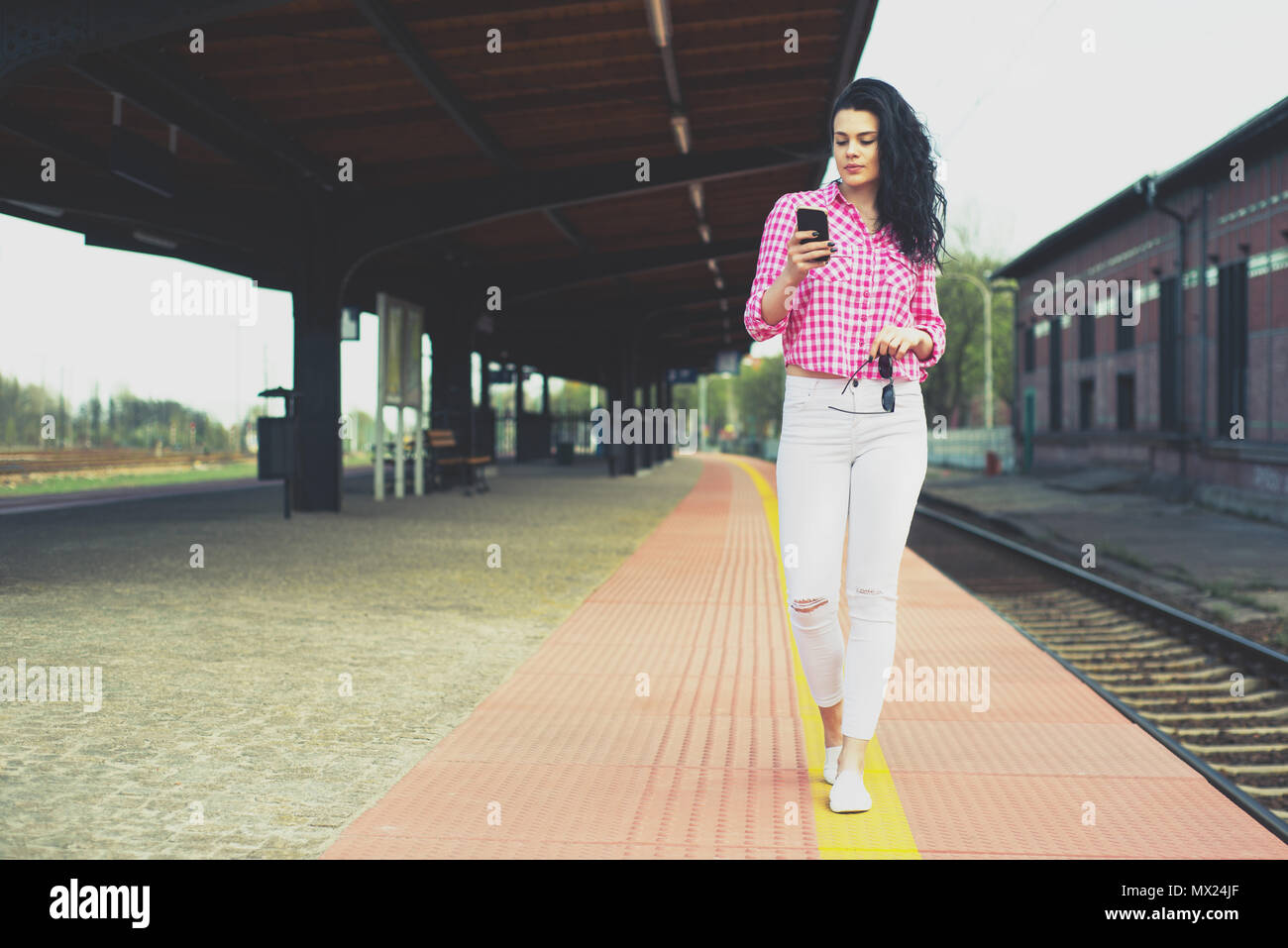Lady On A Train Black And White High Resolution Stock Photography and ...