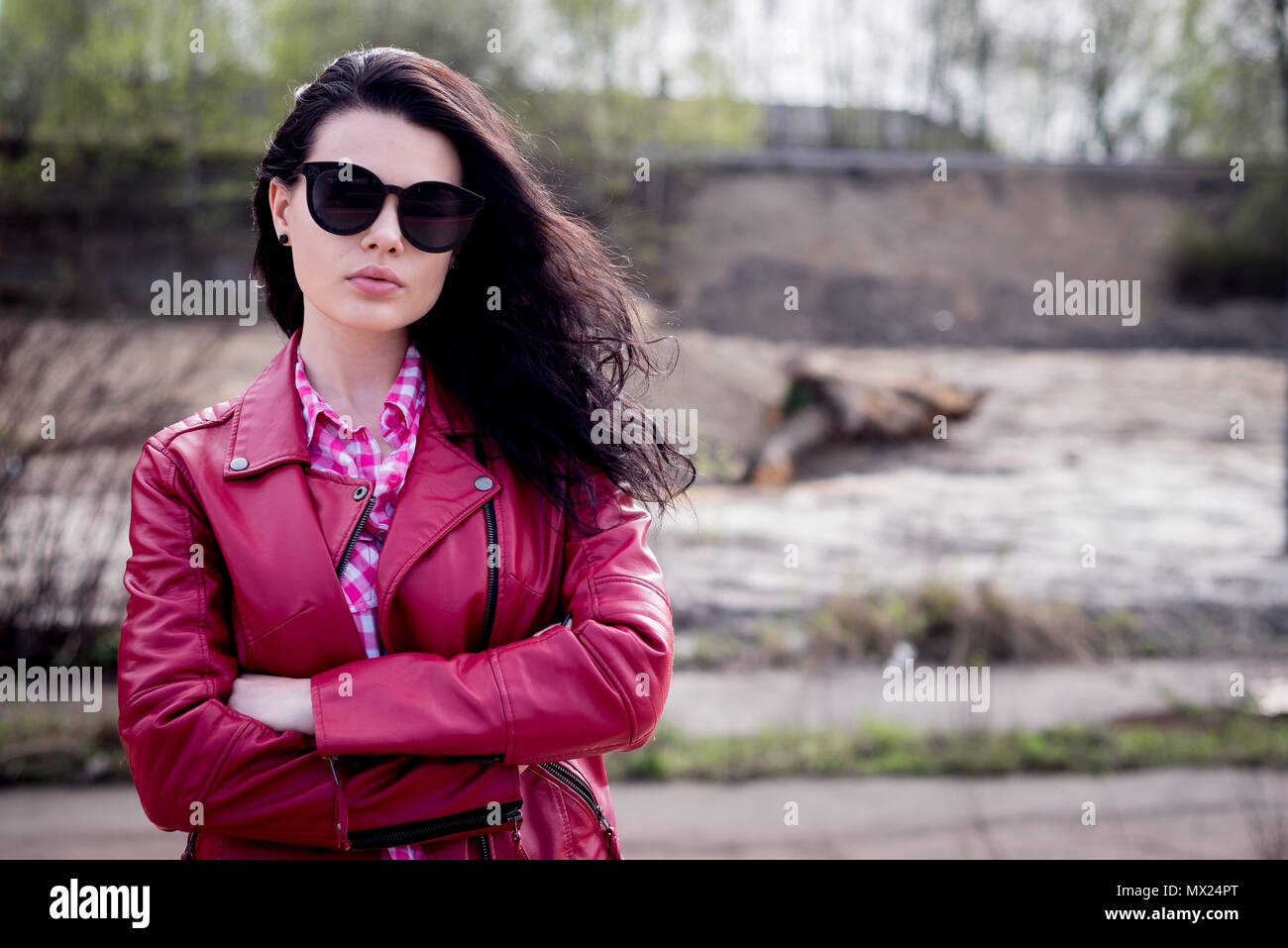 Beautiful, authentic girl poses for photos. A young natural woman ...