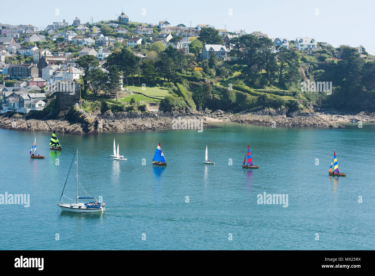 Sailing boats in the harbour at Fowey, Cornwall, UK Stock Photo - Alamy