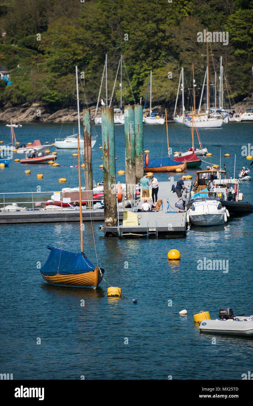 Sailing boats in the harbour at Fowey, Cornwall, UK Stock Photo - Alamy