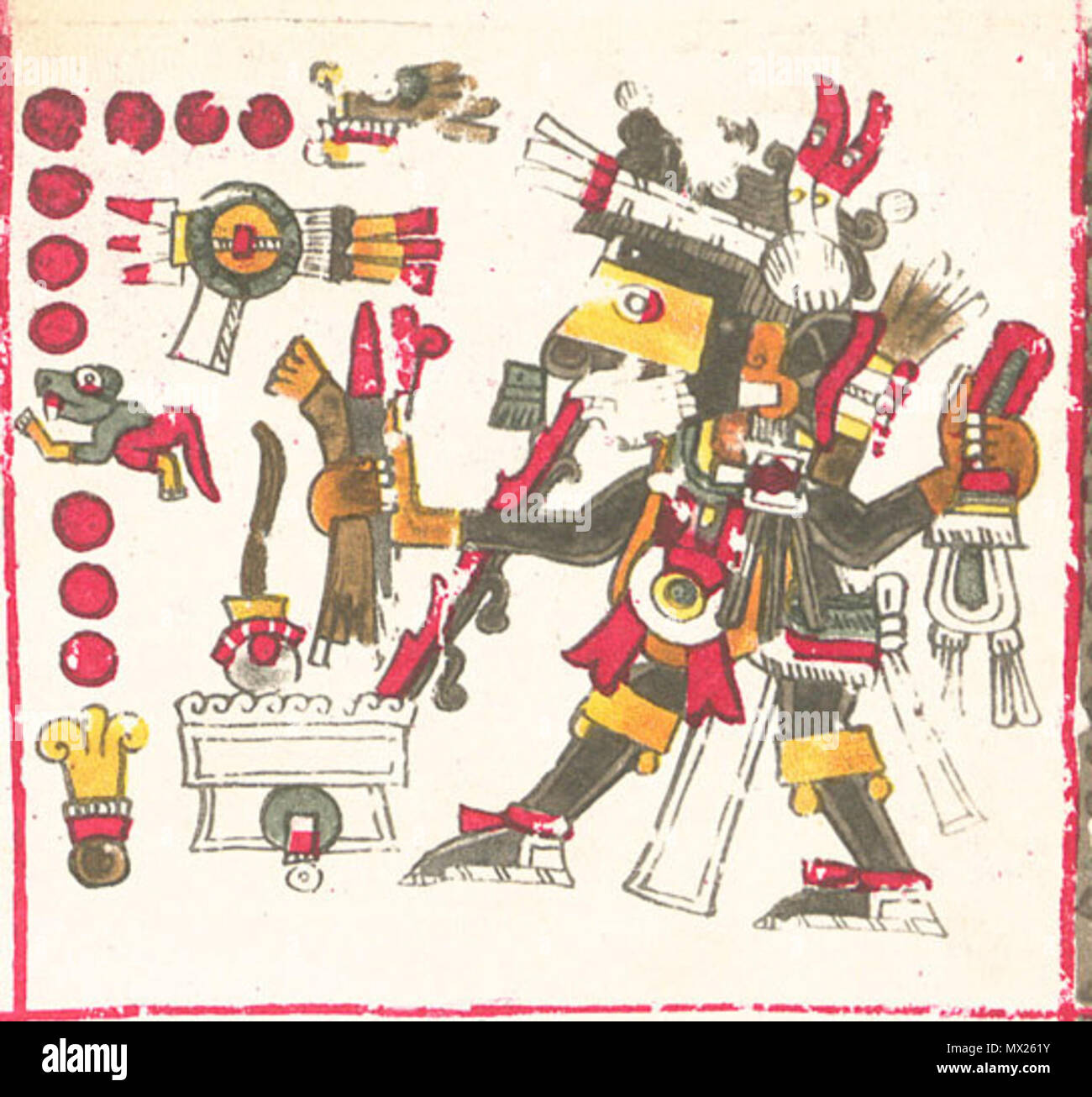 . English: A drawing of Macuiltonal, deity described in the Codex ...
