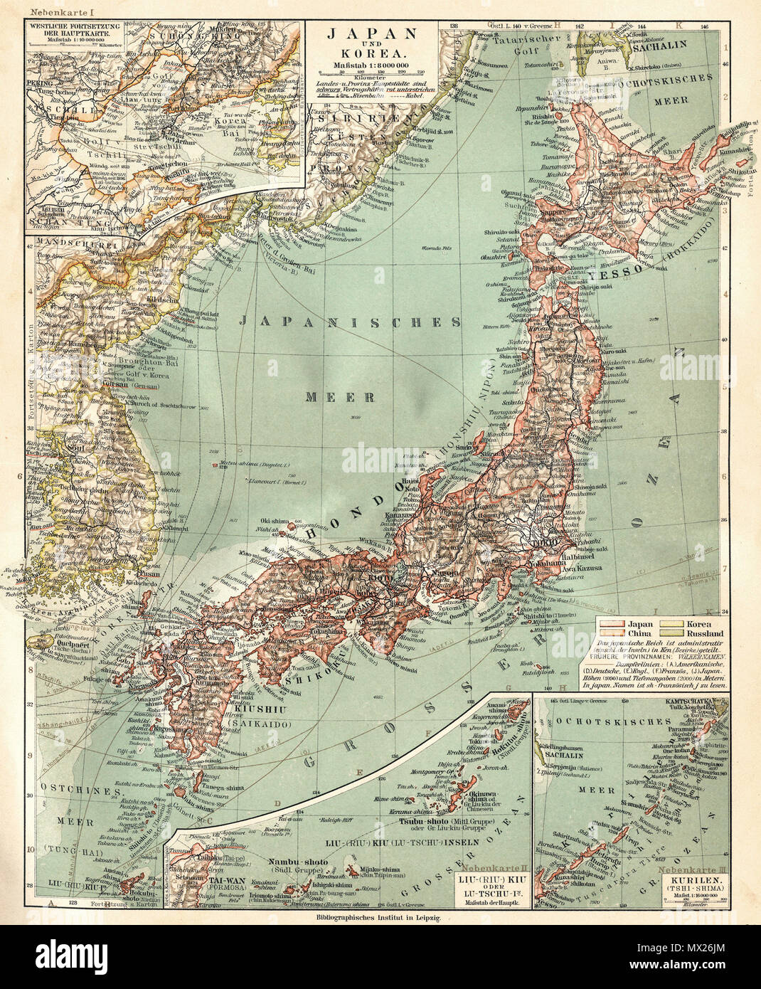 Map of the korean peninsula and japan hi-res stock photography and ...