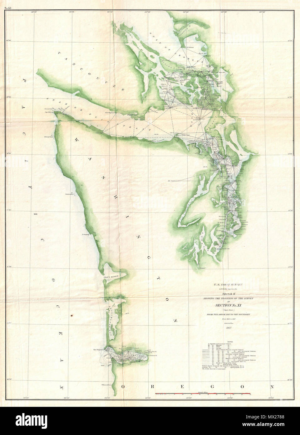 U s coast survey map of the puget sound hi-res stock photography and ...