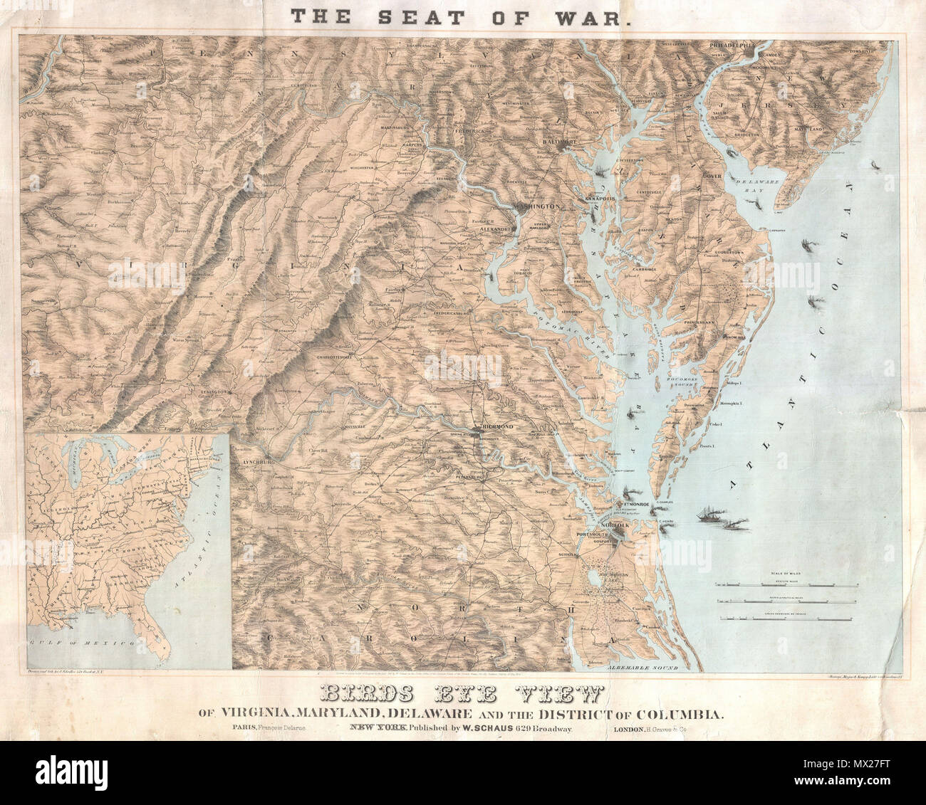 American civil war map 1861 hi-res stock photography and images - Alamy