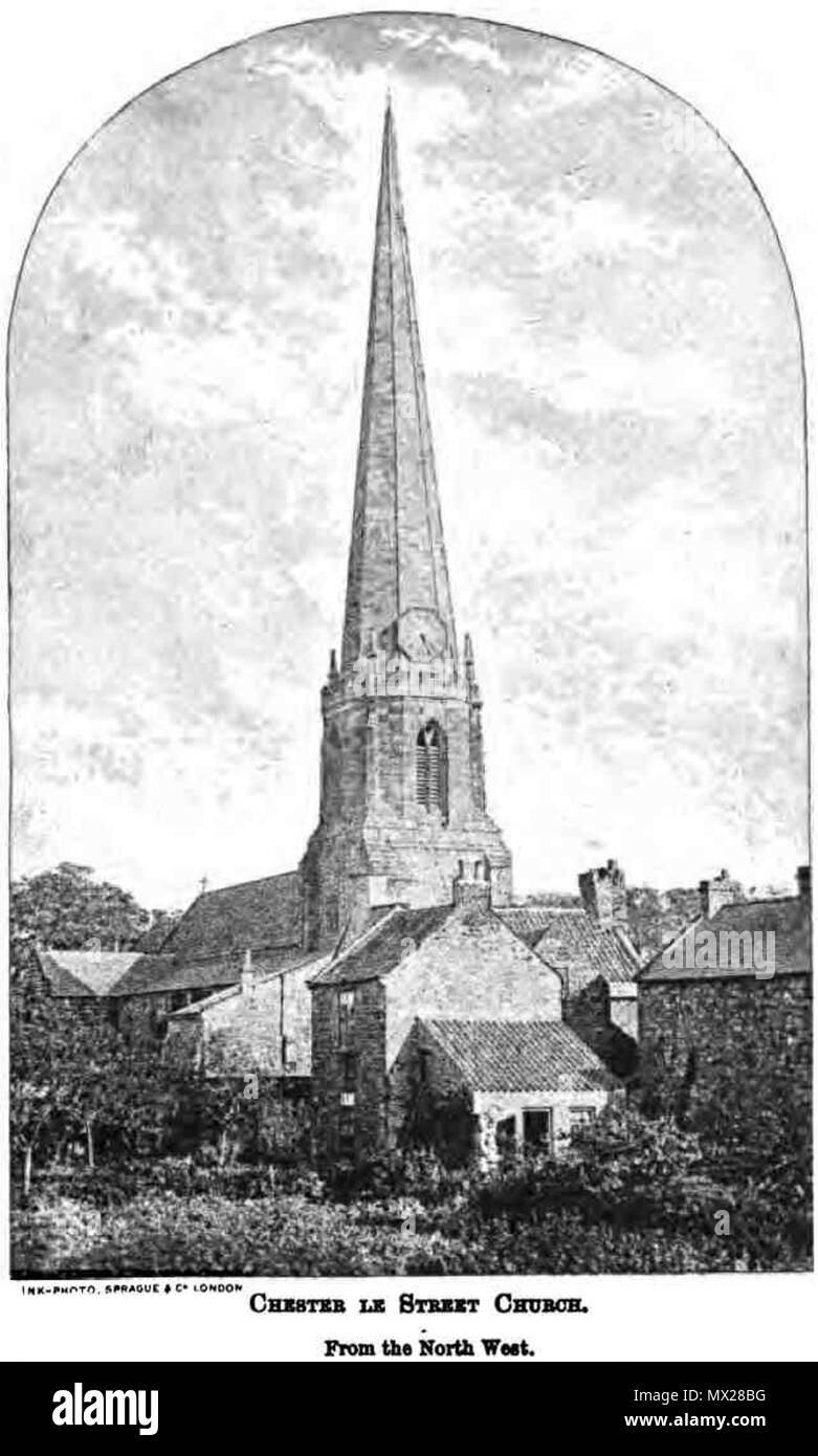 . English: View of St Mary and St Cuthbert, Chester-le-Street . 1883 ...