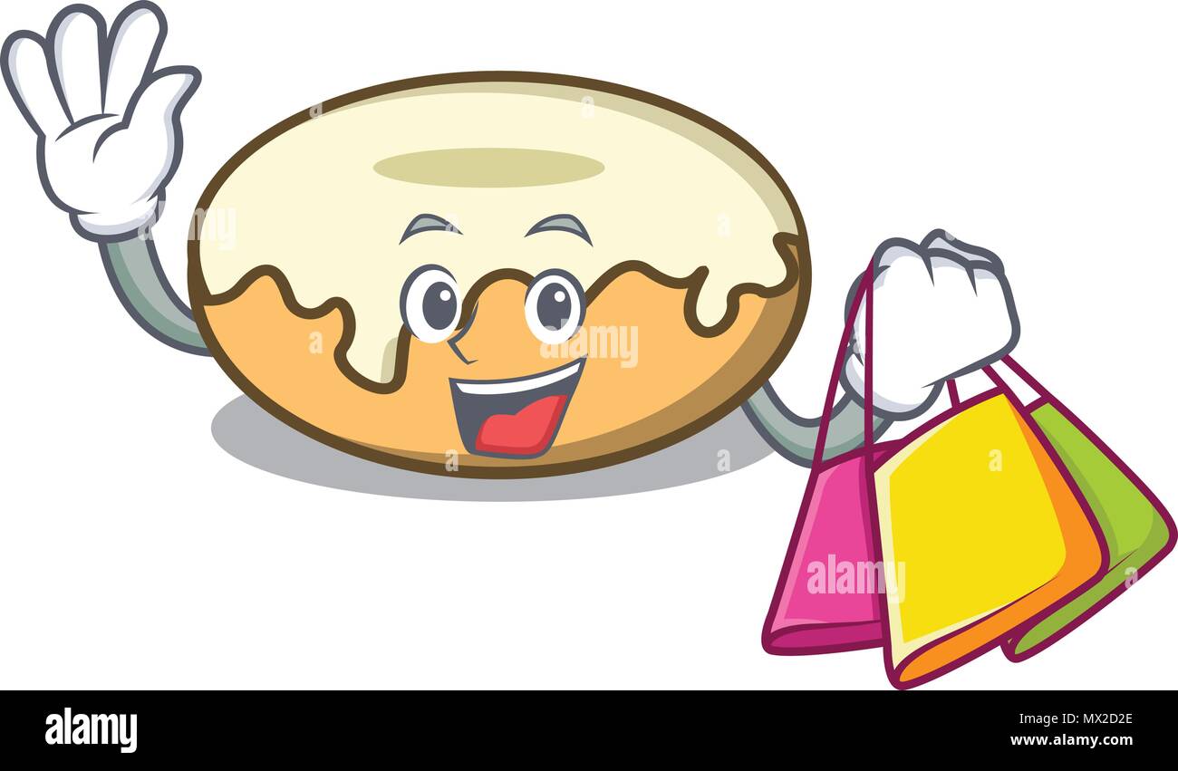 Shopping donut with sugar character cartoon Stock Vector Image & Art ...