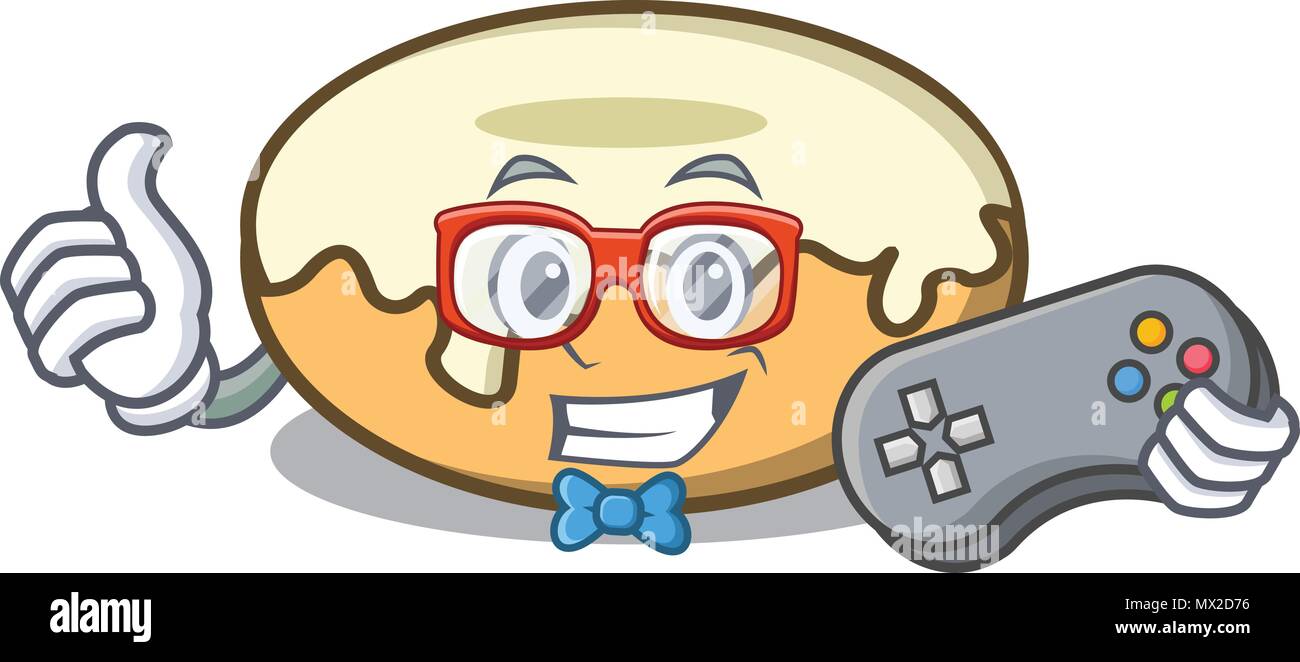 Gamer donut with sugar mascot cartoon Stock Vector Image & Art - Alamy
