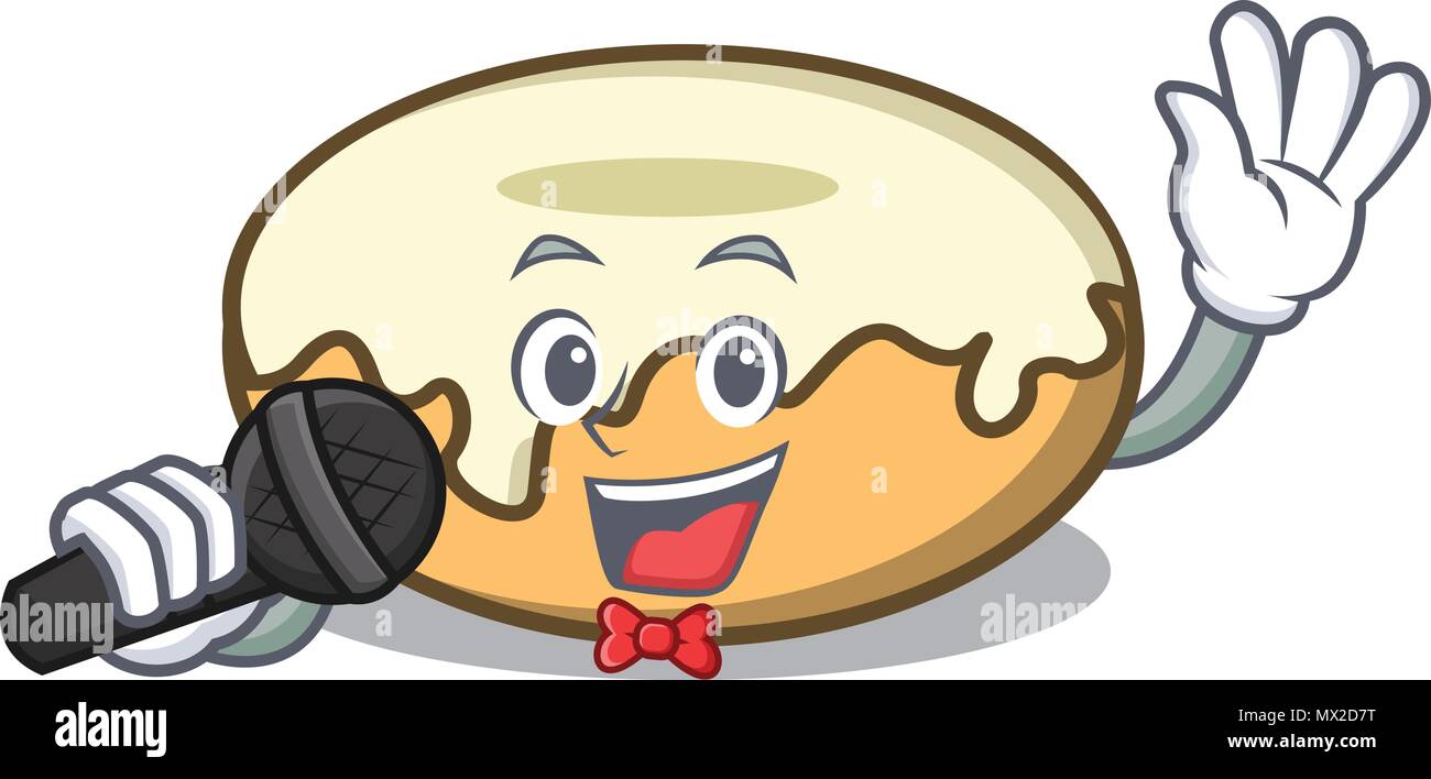 Singing donut with sugar mascot cartoon Stock Vector Image & Art - Alamy