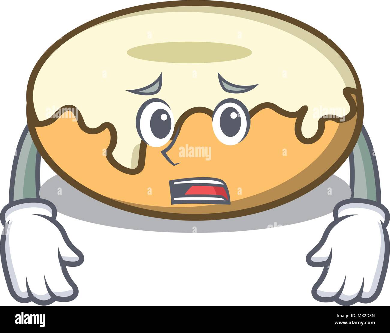 Afraid donut with sugar mascot cartoon Stock Vector Image & Art - Alamy