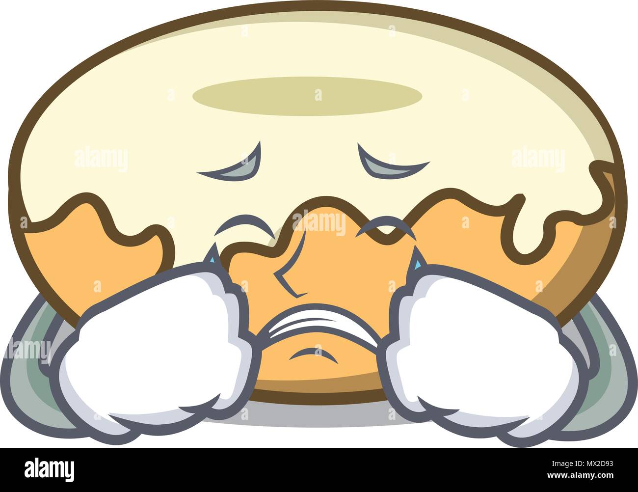 Crying donut with sugar mascot cartoon Stock Vector Image & Art - Alamy
