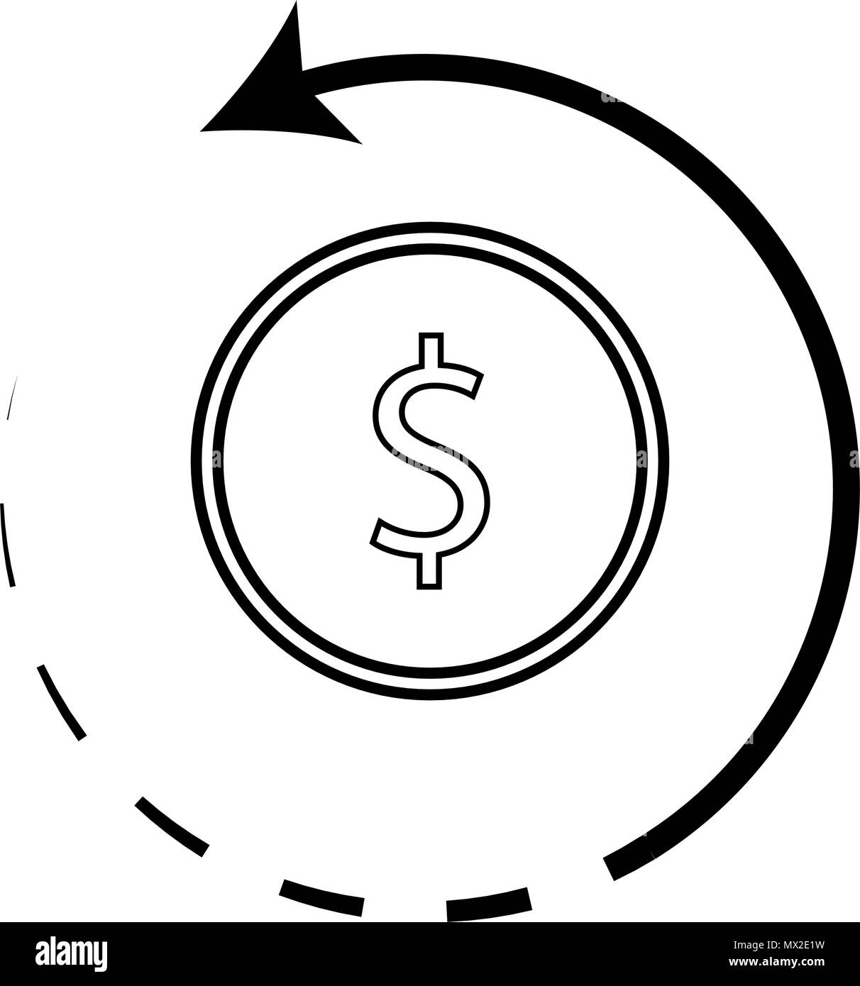 Cashback icon with coin. Guarantee cashback, rebate coin dollar, vector ...