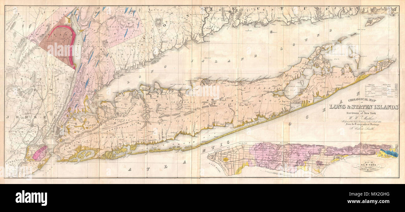 . Geological Map of Long & Staten Islands with the Environs of New York ...