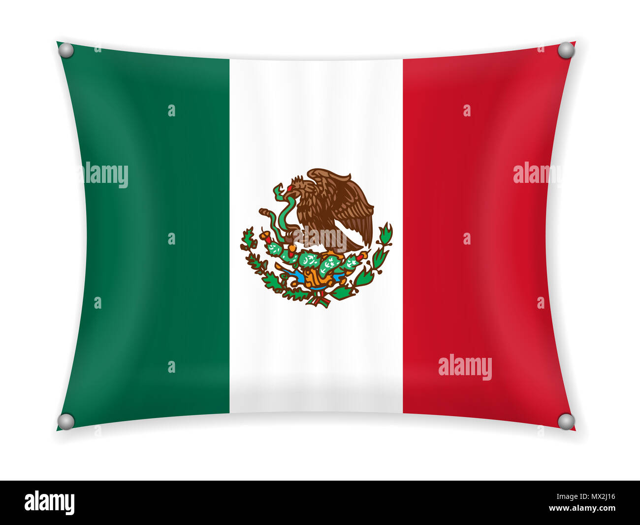 Waving Mexico flag on a white background Stock Photo - Alamy