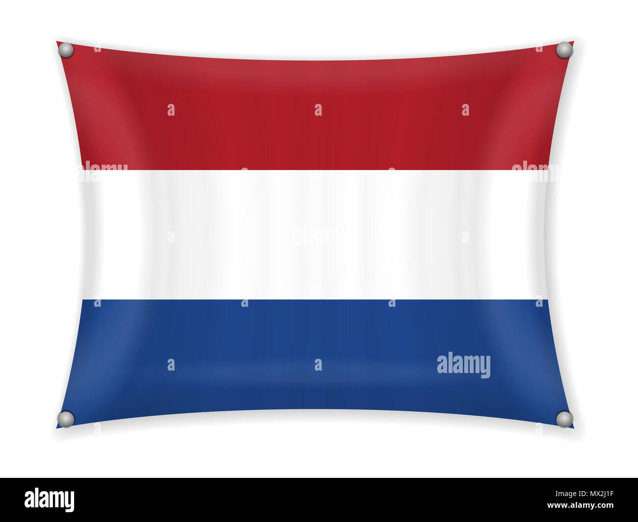 Waving Netherlands flag on a white background Stock Photo - Alamy