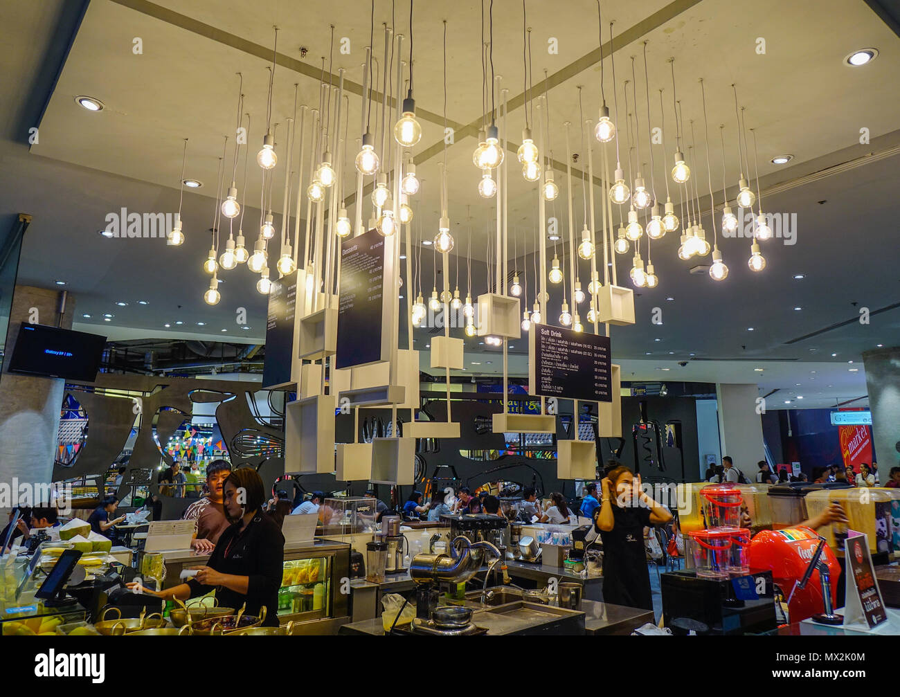 Bangkok, Thailand - Apr 20, 2018. Food court of Siam Paragon in Bangkok ...