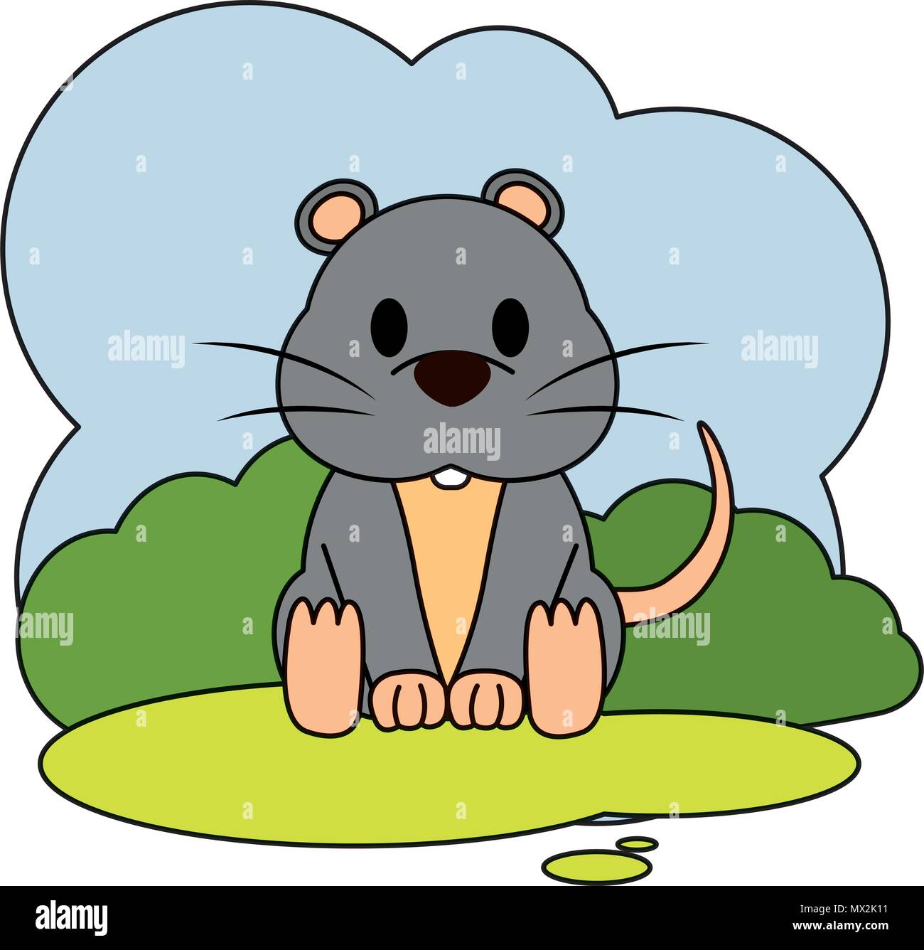 color cute mouse wild animal in the landscape Stock Vector Image & Art ...