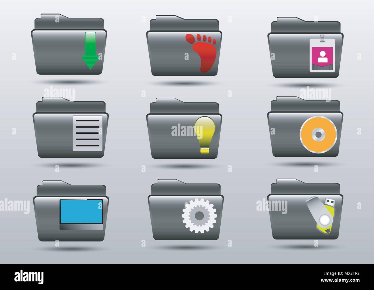 vector design of folder icon pack Stock Vector Image & Art - Alamy