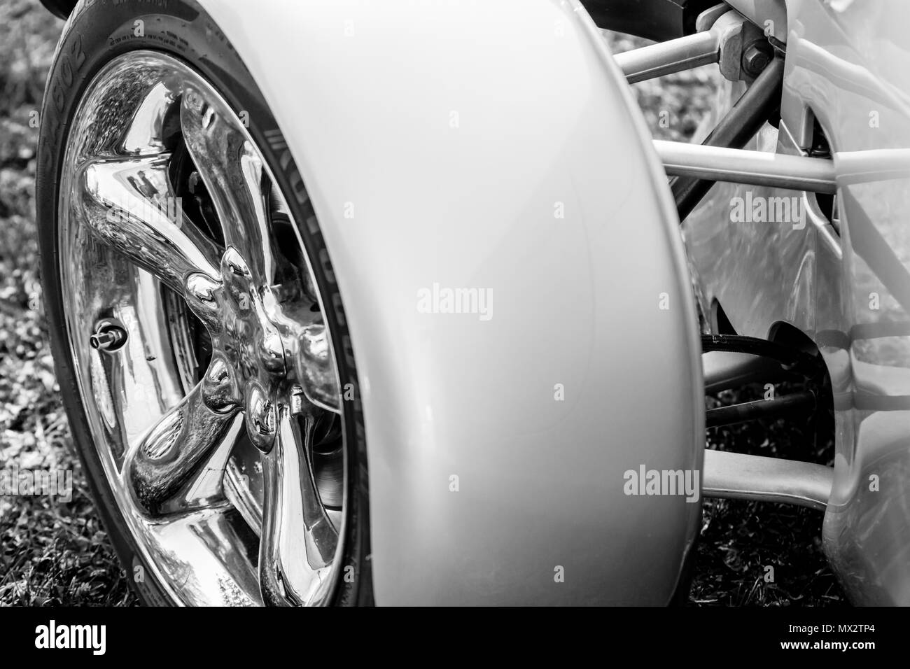 Vintage car chrome rims Stock Photo - Alamy