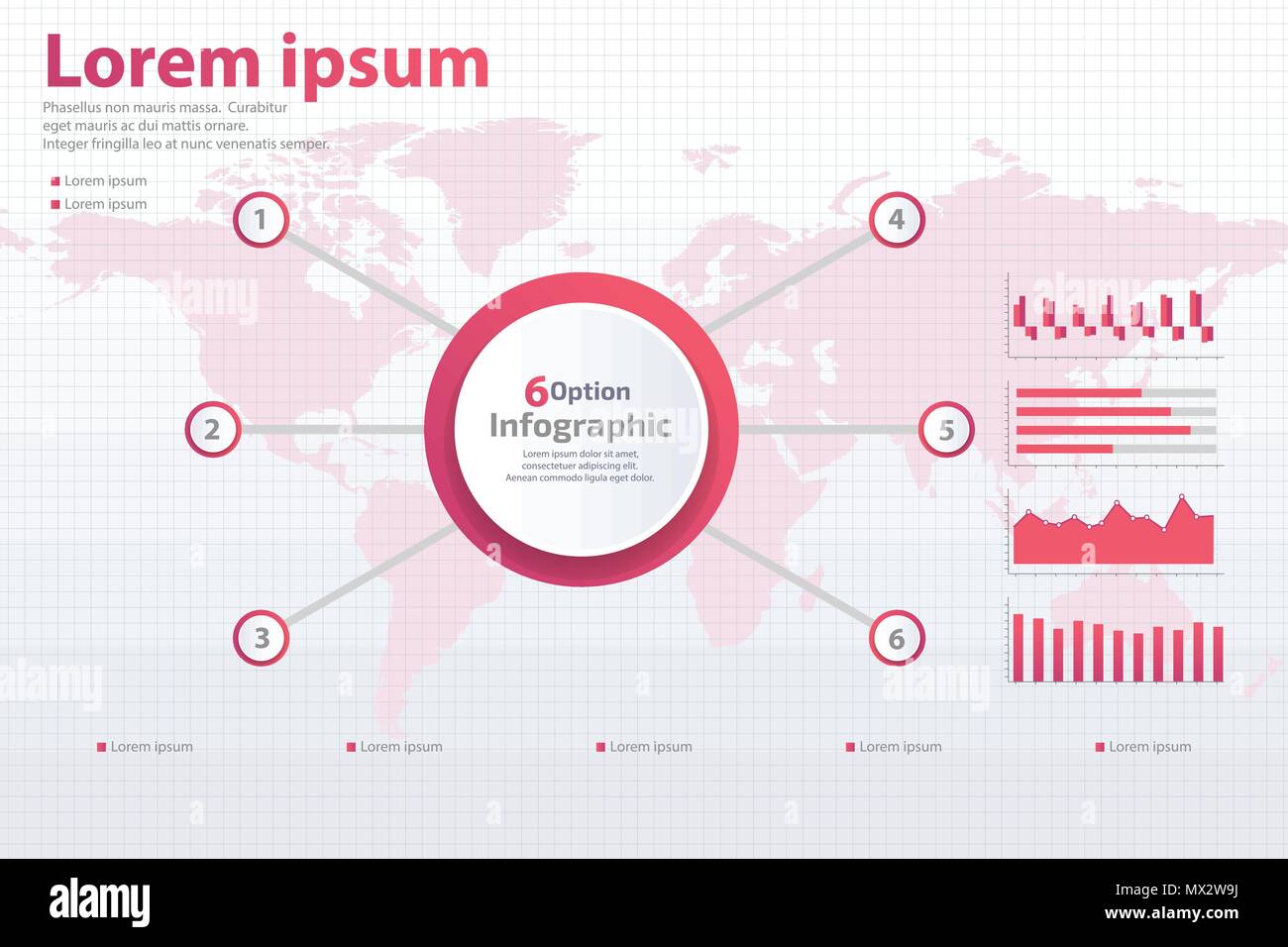 infographic 6 different option banner concept vector template Stock ...