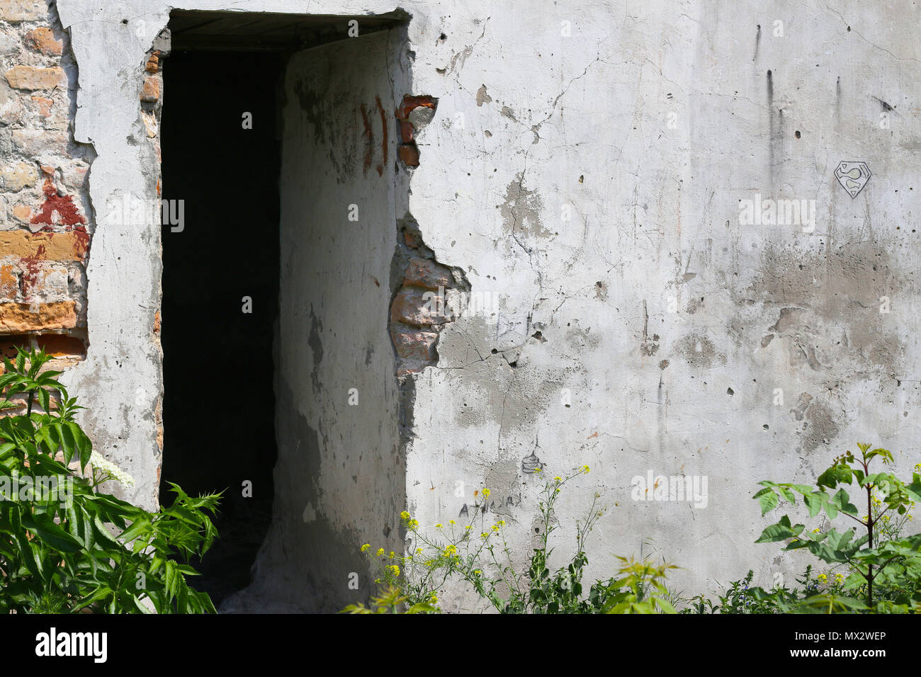 shot bullet building entrance Stock Photo - Alamy