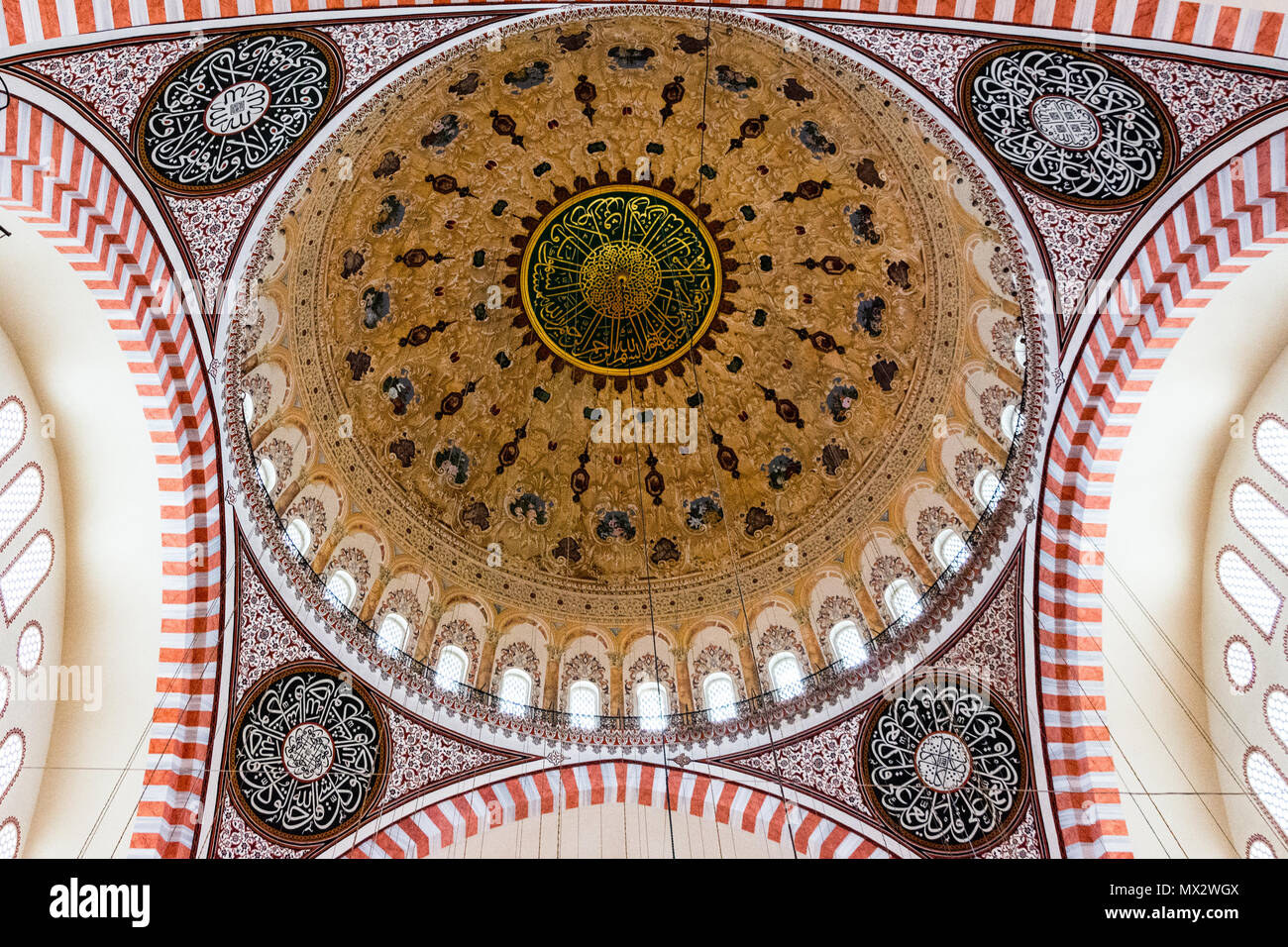 calligraphy and the ottoman art on the inside of the dome did by Mimar ...