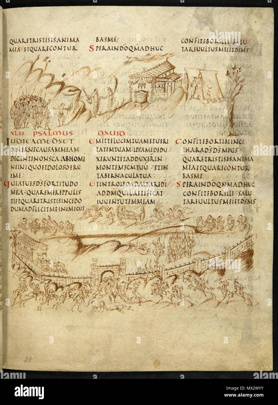 . English: Utrecht Psalter, Utrecht University Library . circa 800 ...