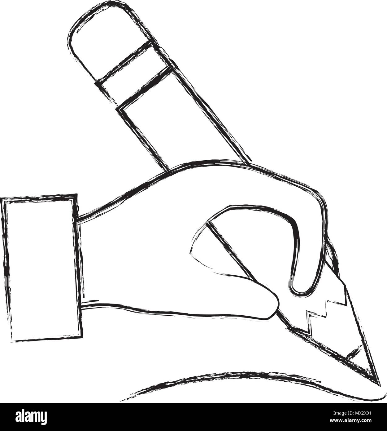 Man writing letter illustration Black and White Stock Photos & Images ...