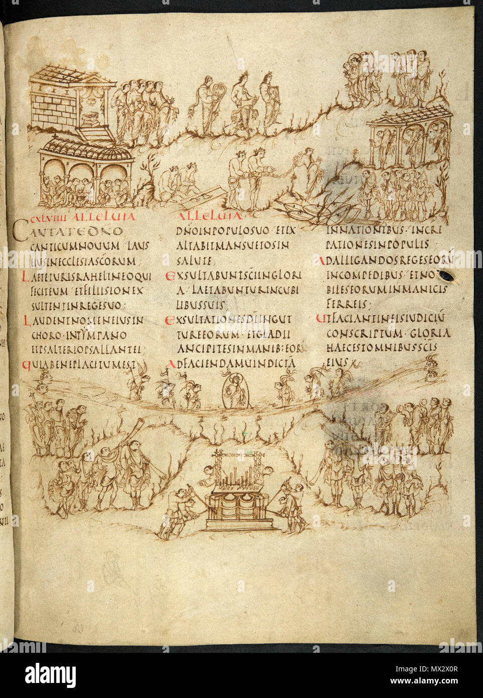 . English: Utrecht Psalter, Utrecht University Library . circa 800 ...