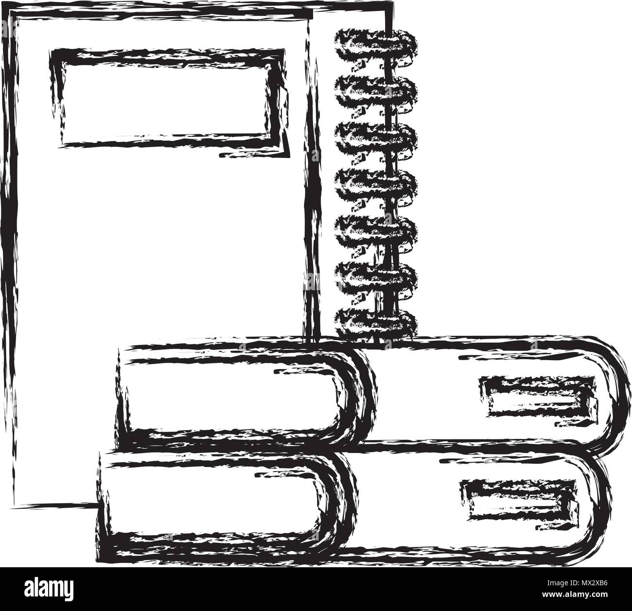 Pile of school books and notebooks Stock Vector Images - Alamy