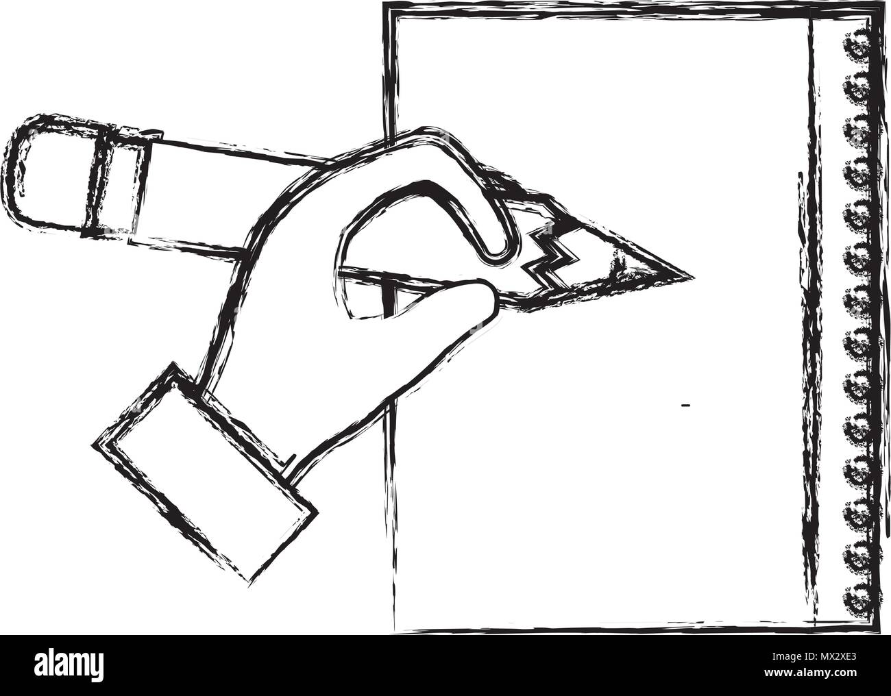 hand writing in notebook school vector illustration design Stock Vector ...