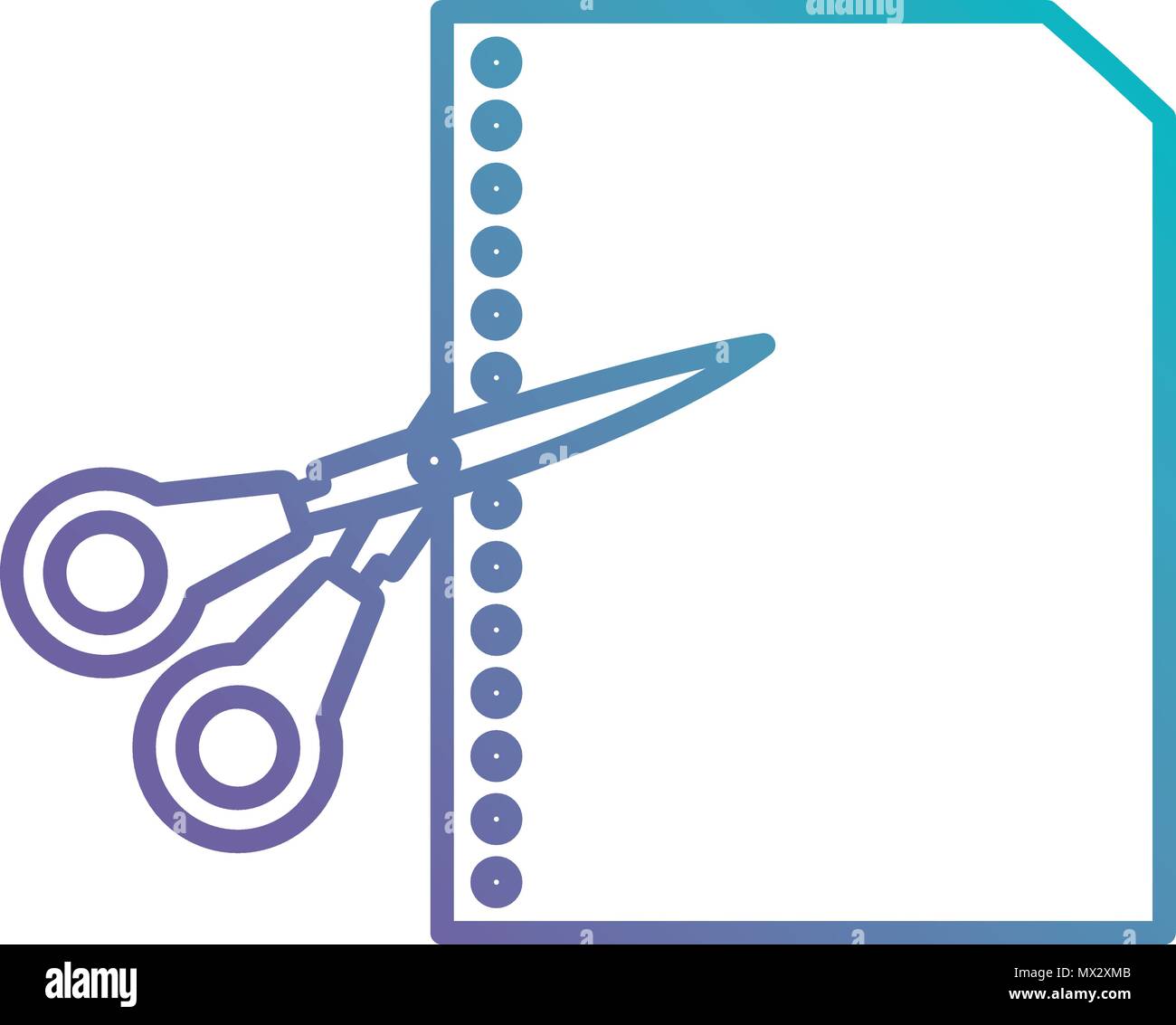 scissors school with paper sheet vector illustration design Stock ...