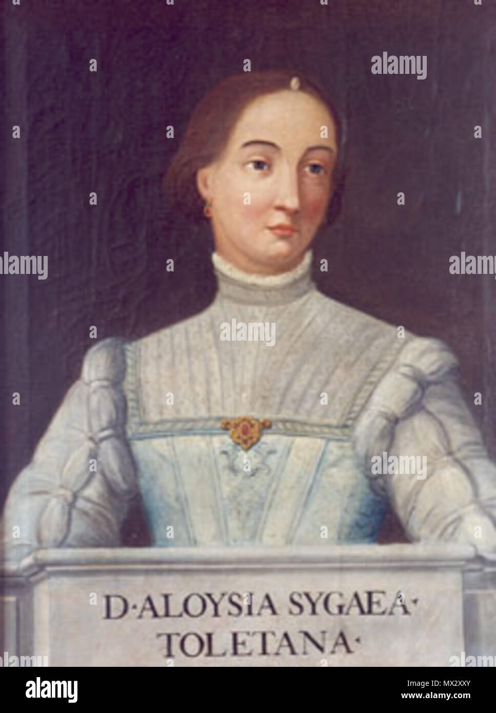 . English: Oil portrait of Luisa Sigea de Velasco (1522-1560), a ...