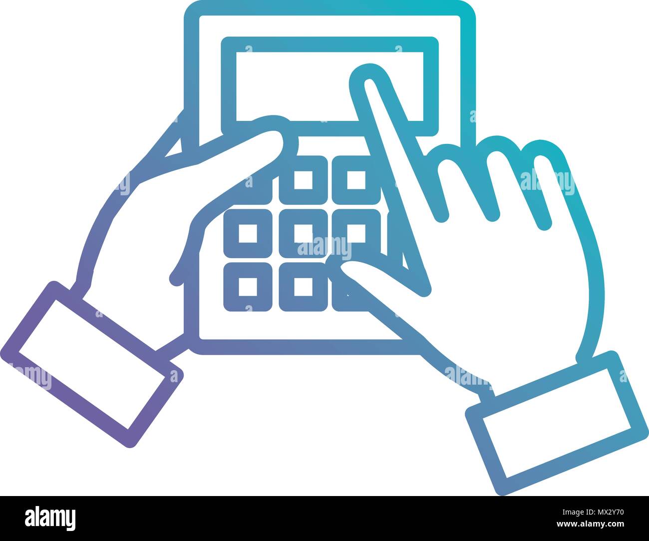 hand using calculator device vector illustration design Stock Vector ...