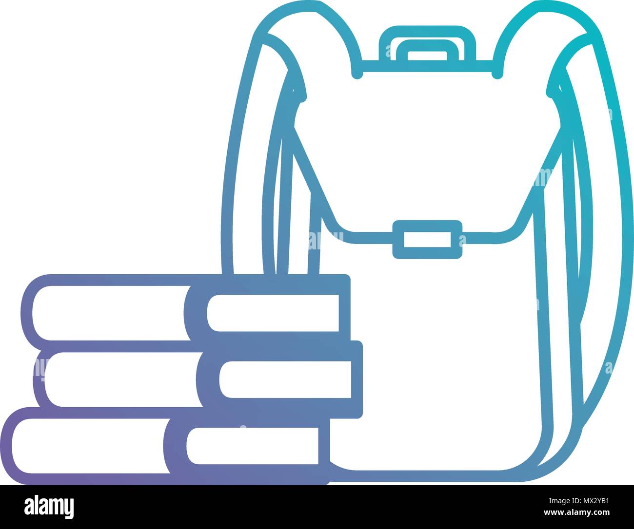 school bag with books vector illustration design Stock Vector Image ...