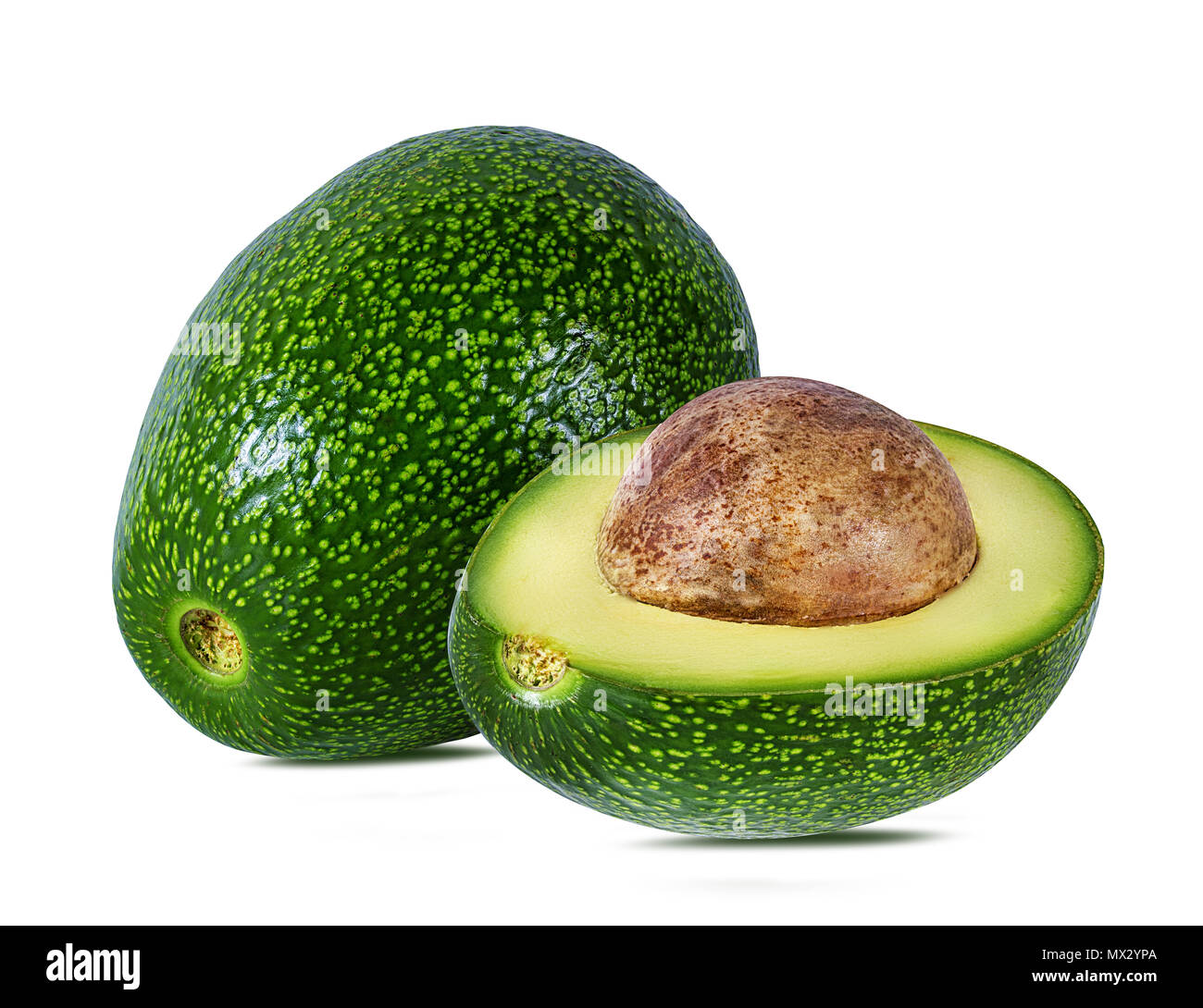 Fresh avocado fruits isolated on white background with clipping path ...