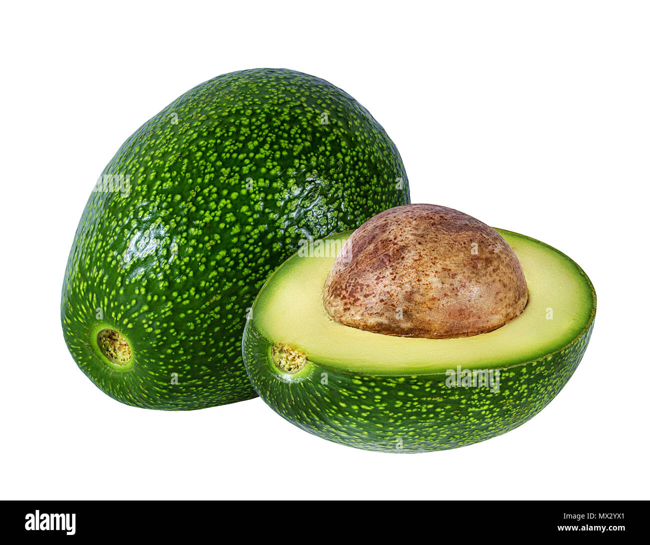 Fresh avocado fruits isolated on white background with clipping path ...