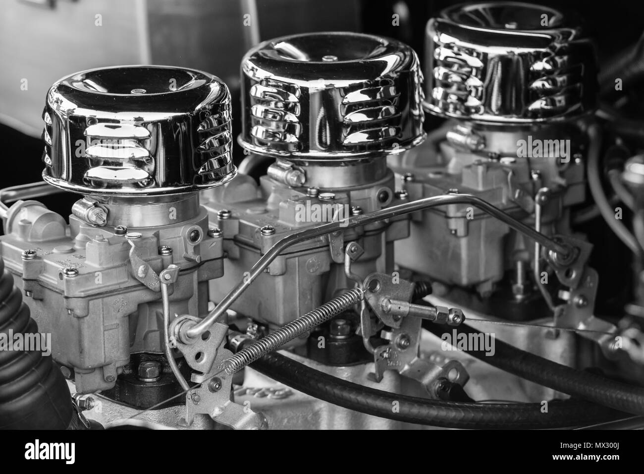 Vintage car featuring muscle engine parts Stock Photo - Alamy
